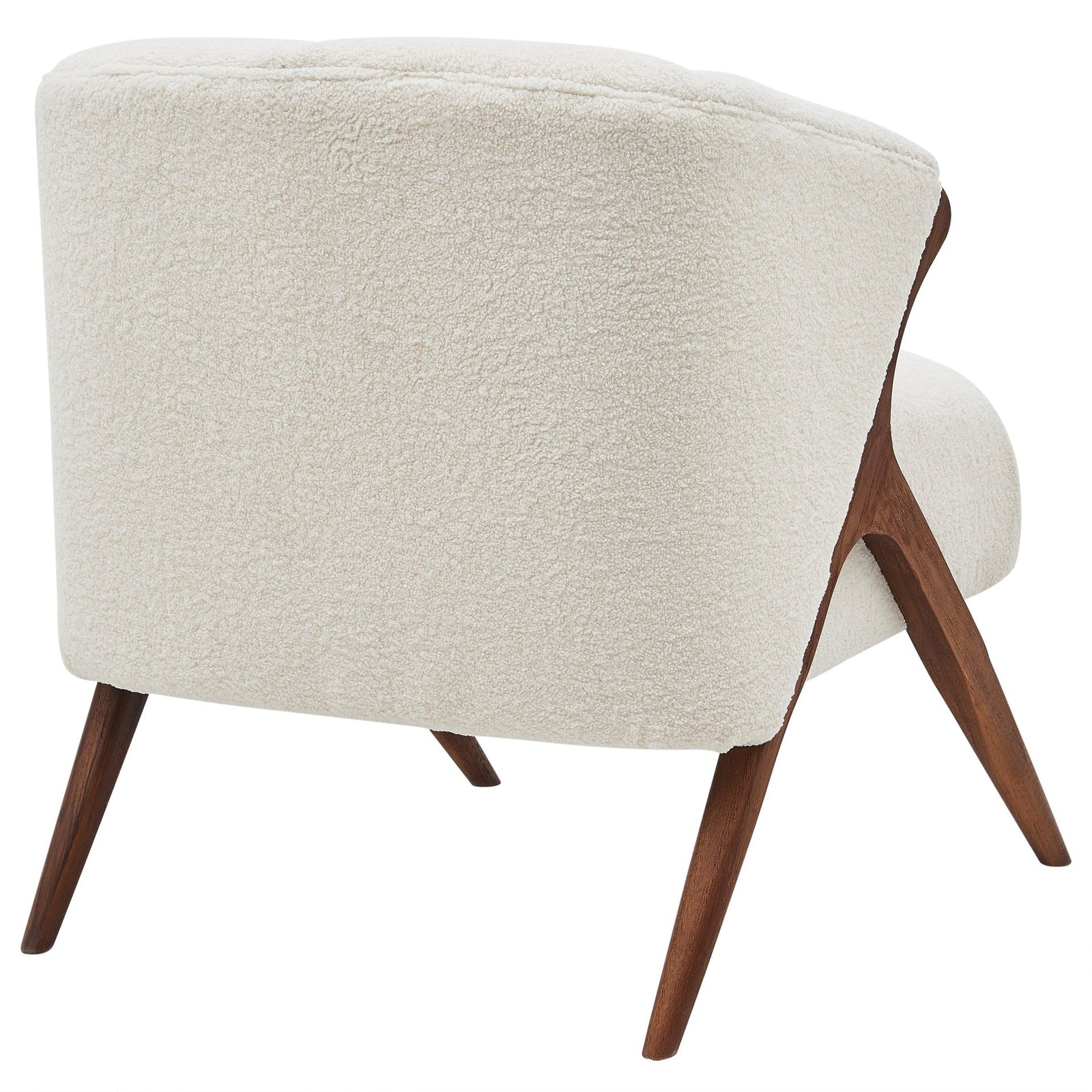 Florence Accent Chair - White MCM Low Profile Design