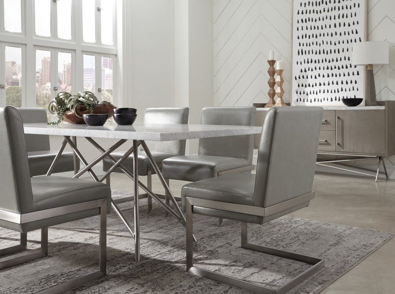 Coral 80" Rectangular Dining Table with Marble Top - Modern - San Jose - WhatARoom