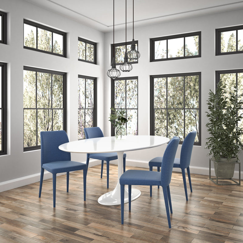 Astrid 79" Oval Dining Table in White - Modern - What A Room